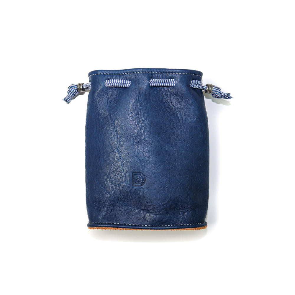 Leather Valuables Pouch - Navy